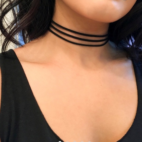 Jewelry | Triple Layer Suede Choker Black | Poshmark
